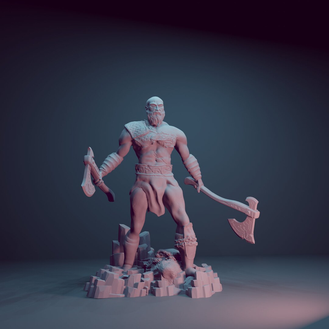 Kratos 28mm 32mm for Tabletop Rpgs - God of War Miniatures - 3D Resin ...