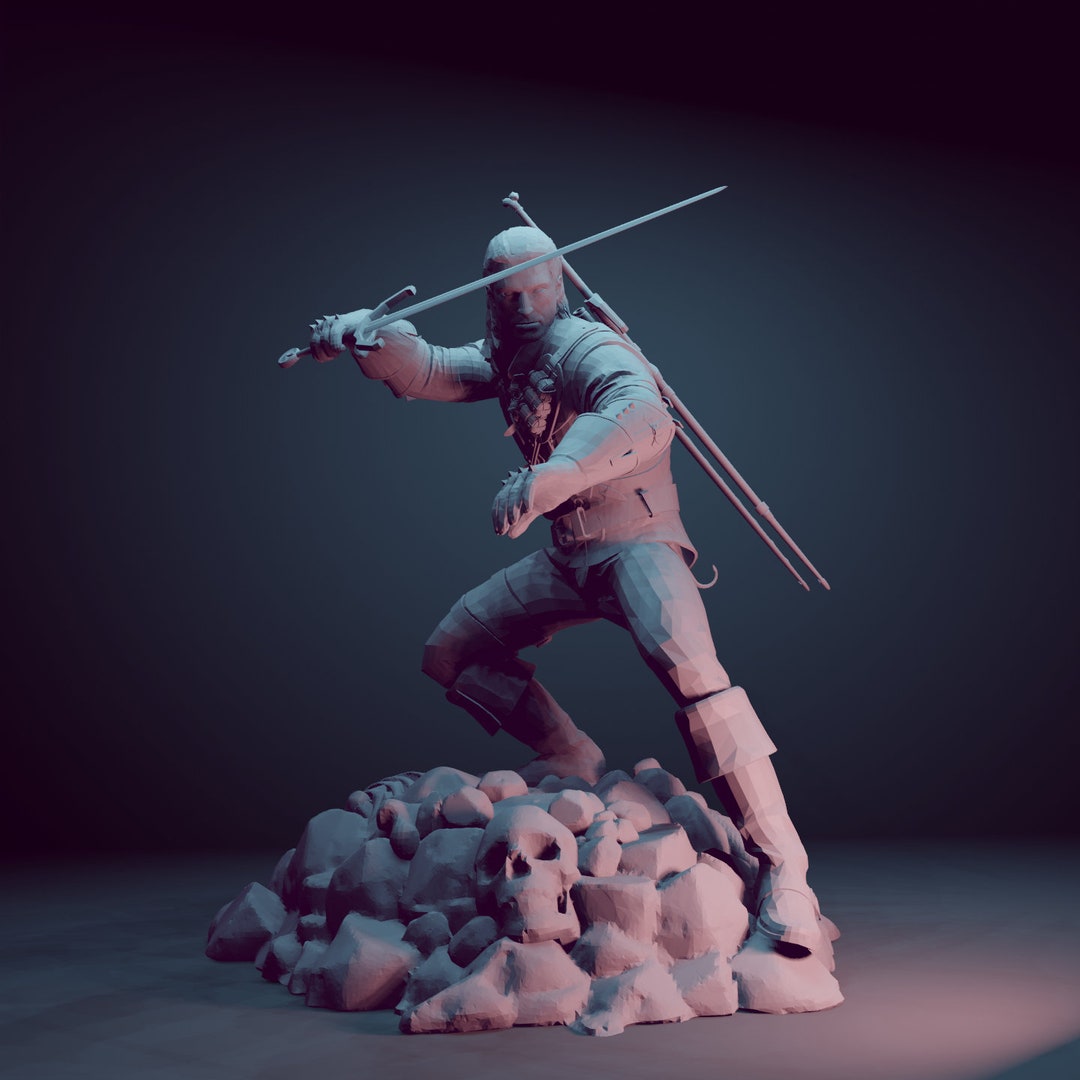 Geralt the Witcher Miniature 28mm 32mm Role Play Games Miniature ...