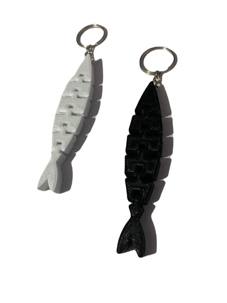 Fish Articulated Keychain Fidget Keyring Keychain Gift 3D Printed Under ...