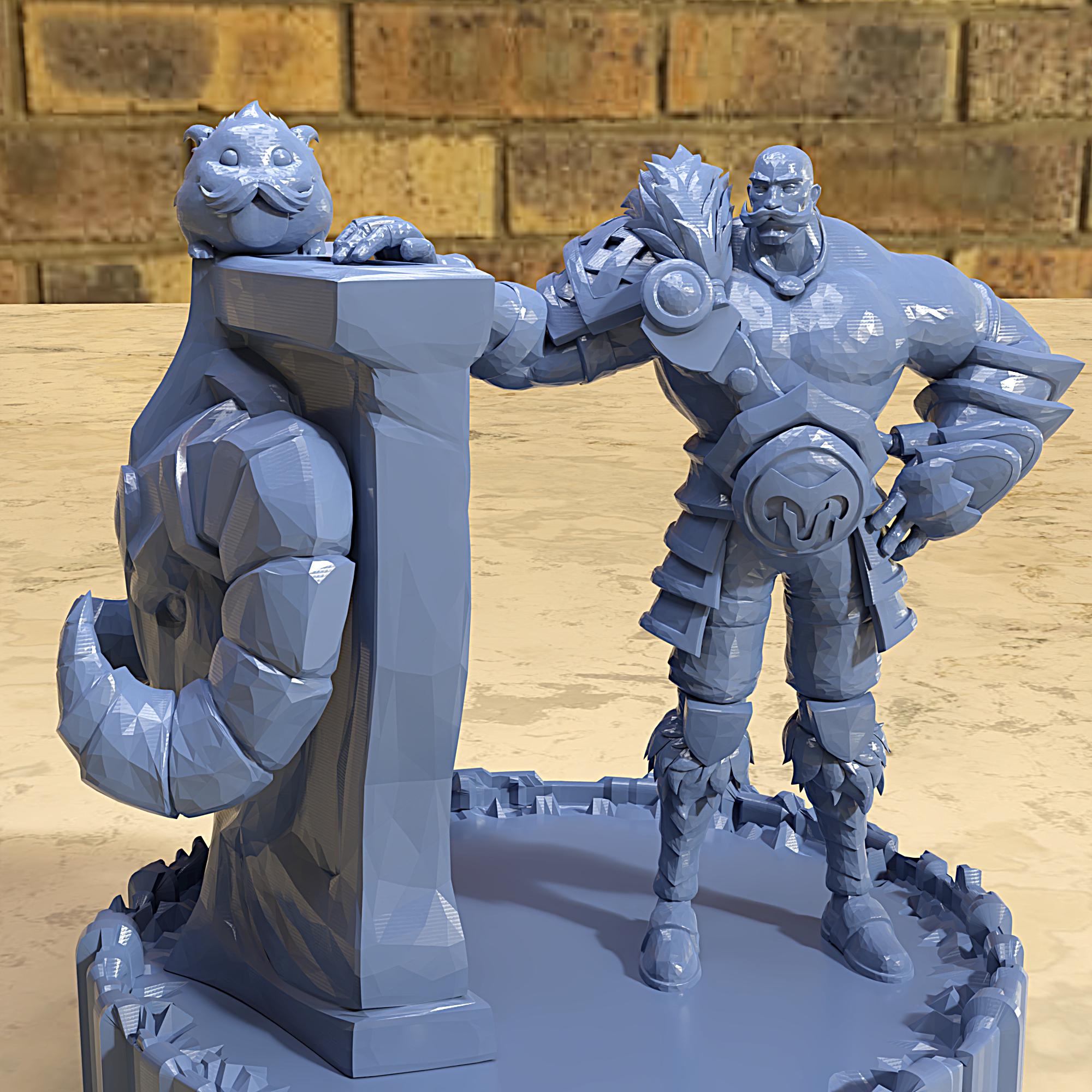 Braum Fan Art Figure, 3D Printed Statue League of Legends, Resin Figure ...