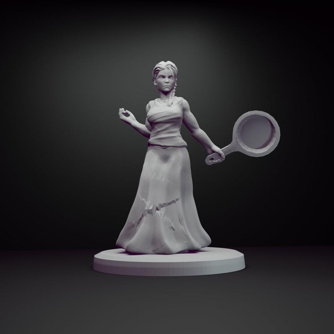 Female Villager Frying Pan Dungeons and Dragons D&D - Etsy