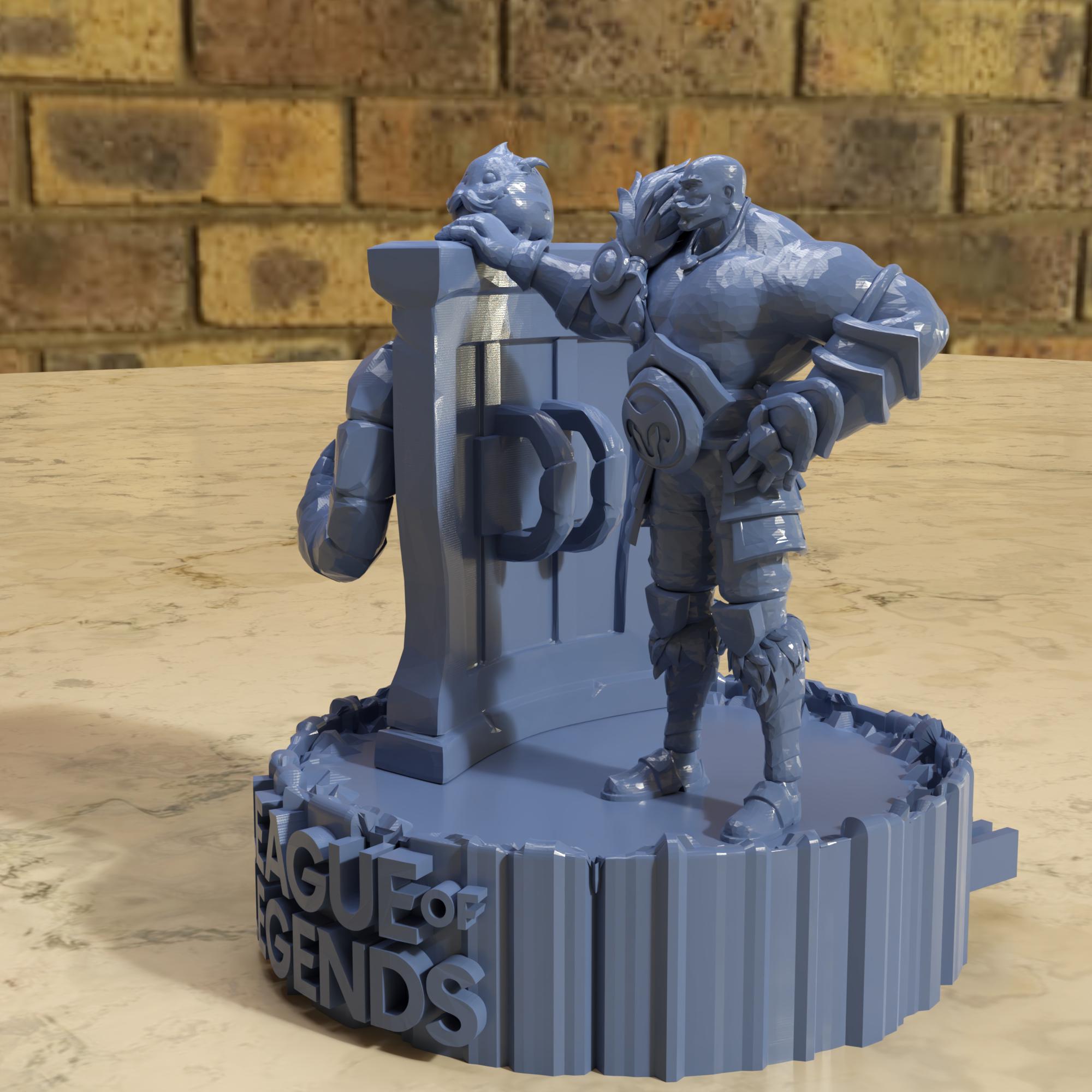 Braum Fan Art Figure, 3D Printed Statue League of Legends, Resin Figure ...