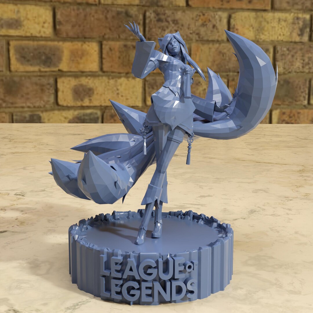 Ahri Figurine, League of Legends Custom 3D Printed Statue, Personalized ...