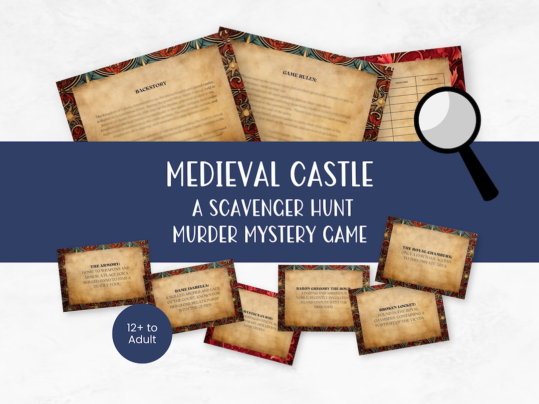 Medieval Castle Murder Mystery Printable, Scavenger Hunt for Adults ...