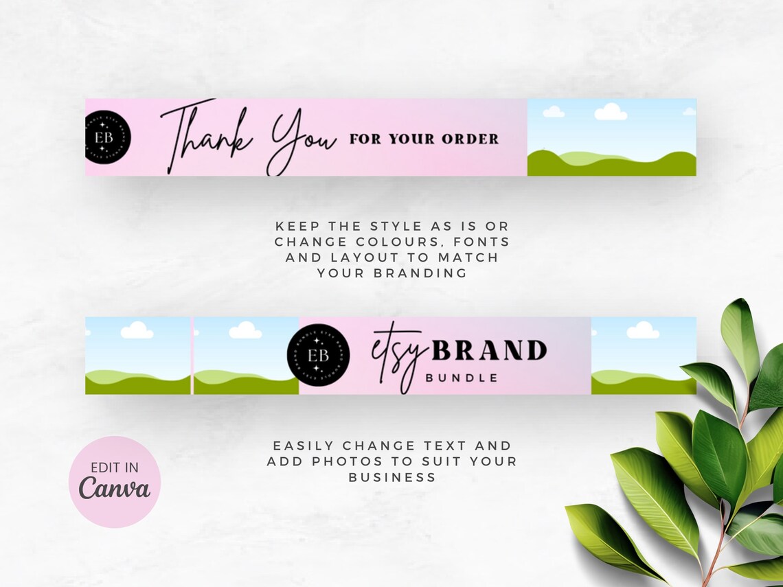 Etsy Order Receipt Banner Editable Canva Template (Instant Download) - Etsy