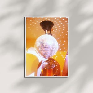 Groovy Yellow Disco Ball - Digital Download Art Print - Etsy