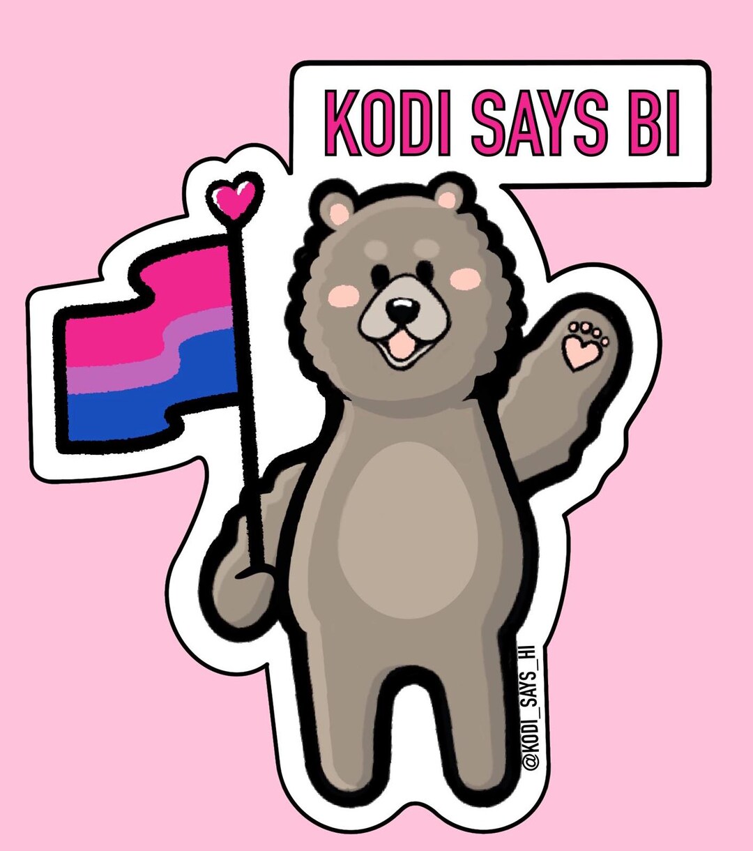 Kodi Says Bi - Vinyl Waterproof Stickers, LGBTQ, Pride, Laptop Decal ...