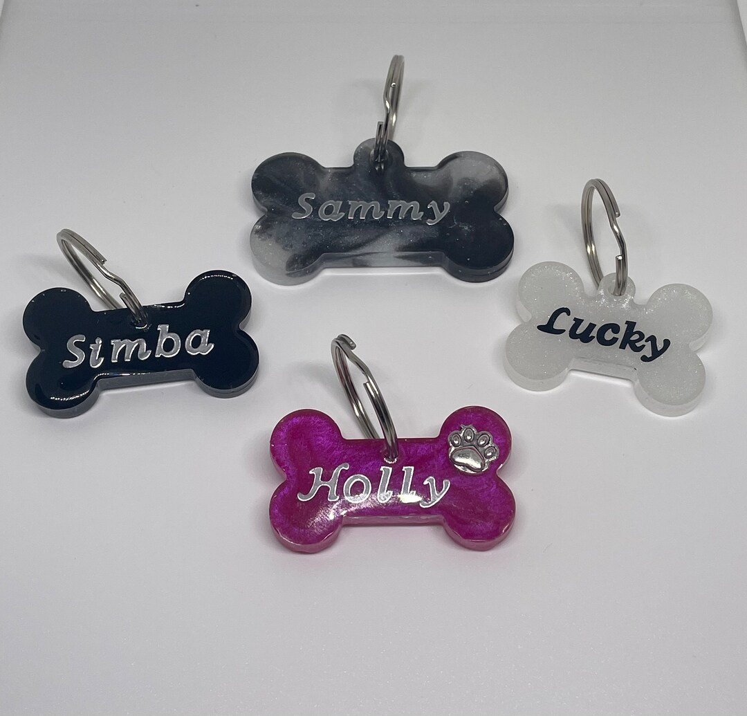 Name Necklace Dog Bone Name Tag Heart Dog Leash Pendant - Etsy