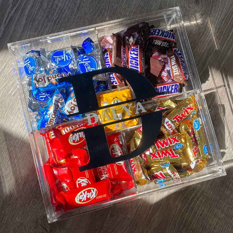 Personalized Acrylic Box With 5 Fillable Compartments | Bachelorette ...