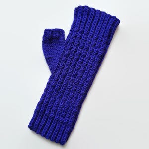 Dark Blue Mittens, Cable Knit, Fingerless Driving Mitts, Woolen ...