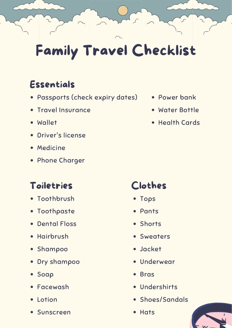 The Ultimate Family Travel List - Etsy