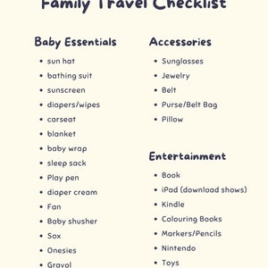 The Ultimate Family Travel List - Etsy