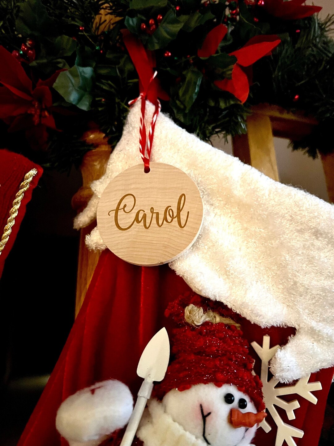 Christmas Stocking Ornament - Personalized Name - Custom Made From ...