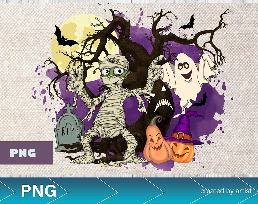 Mummy Halloween Png Ghosts Pumpkins Png Creepy Vibrations - Etsy
