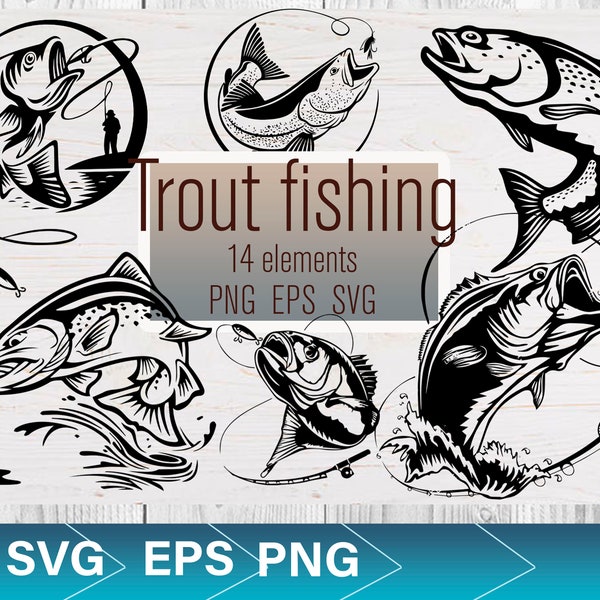 Trout Fish Scene Svg - Etsy