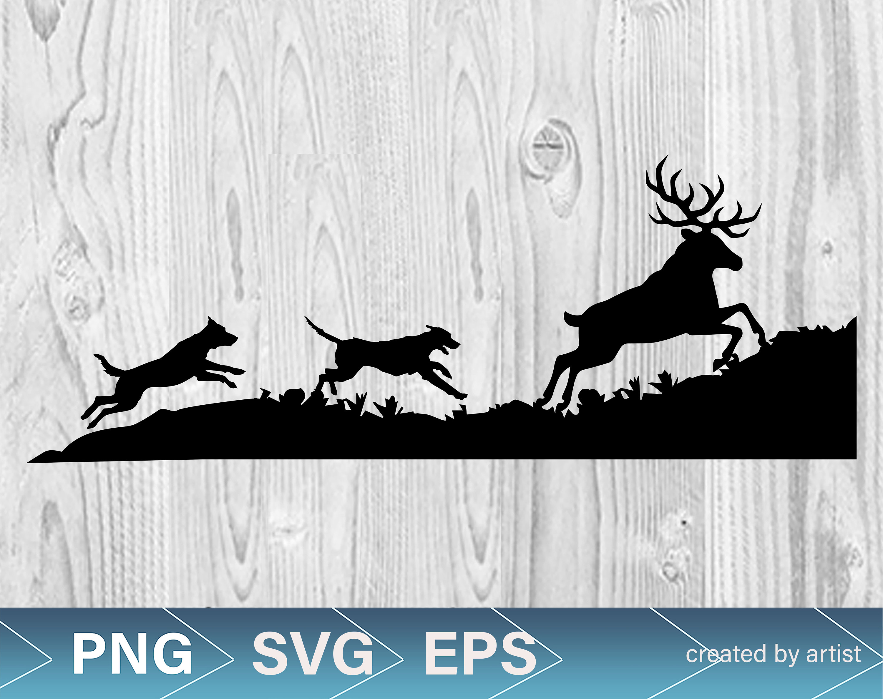 Hounds Running Deer Svg, Hunting Dog Svg, Season Hunting Svg, Deer ...