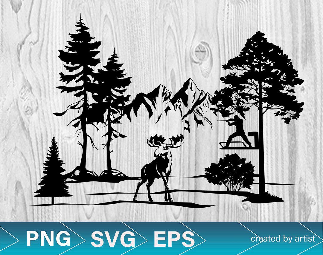 Elk in Woods Hunting Bow Svg Hunting Svg Elk Hunting Svg - Etsy