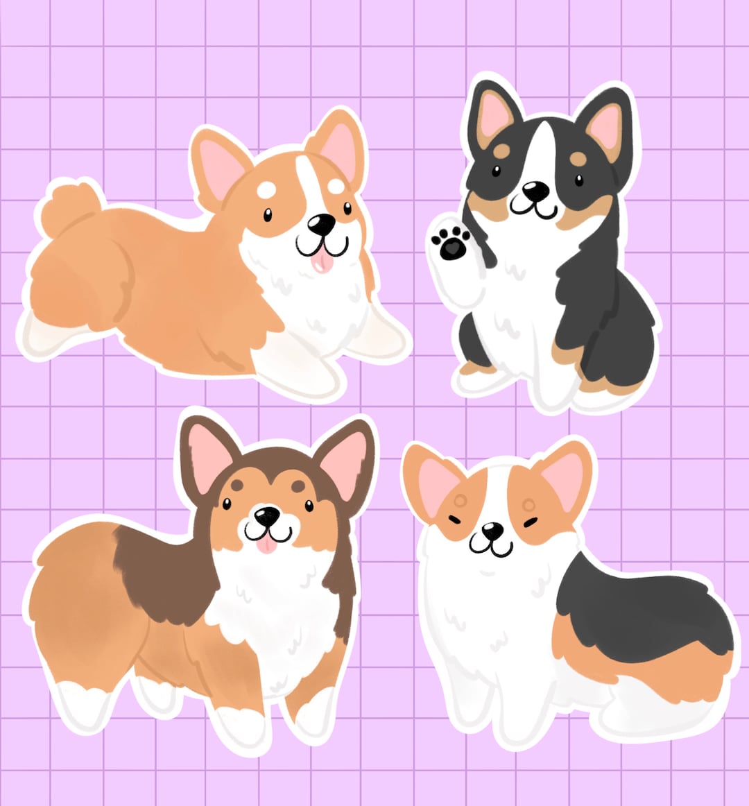 Pembroke Welsh Corgi Sticker Set Cute Dog Stickers Custom Pet Stickers ...