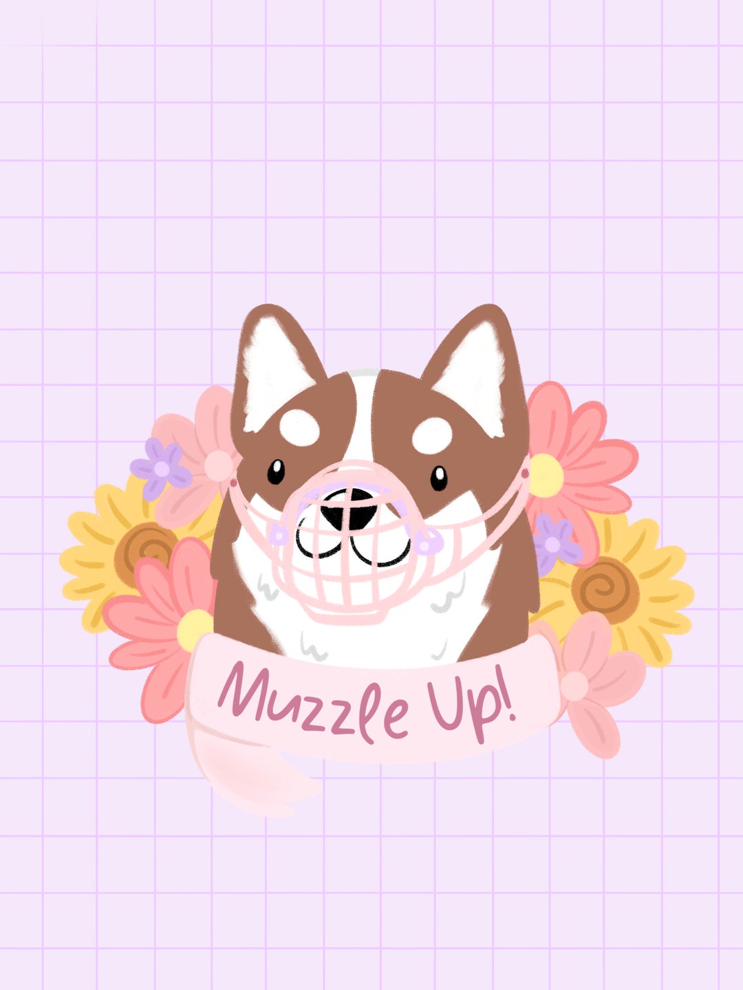 Muzzle up Sticker Cute Dog Stickers Custom Pet Stickers Dog Training ...