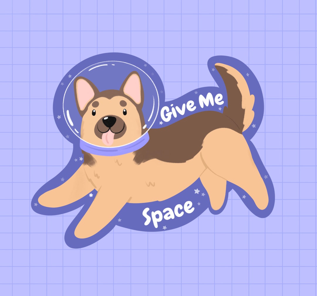Give Me Space Sticker | Cute Dog Stickers | Custom Pet Stickers | Dog ...