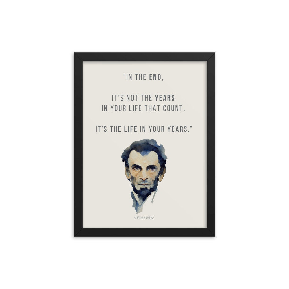 Abraham Lincoln Framed Quote Poster - Etsy