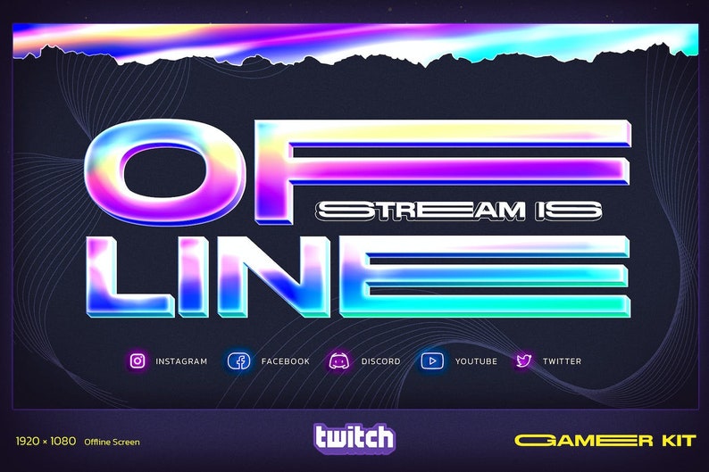 Holoholographic Twitch Overlay, Dark Twitch Theme Banners, Live ...