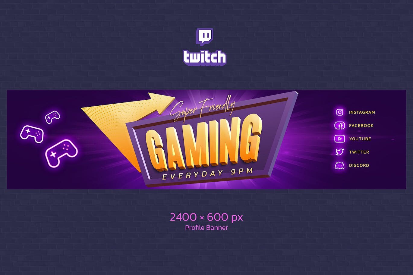 Twitch Gamer Overlay, Editable Twitch Alerts, Banners, Screens, Live ...