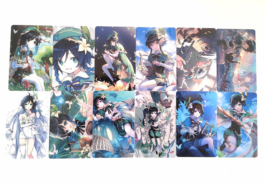 Genshi Impact Venti Card Collection/glitter Photo Cards/stickers ...