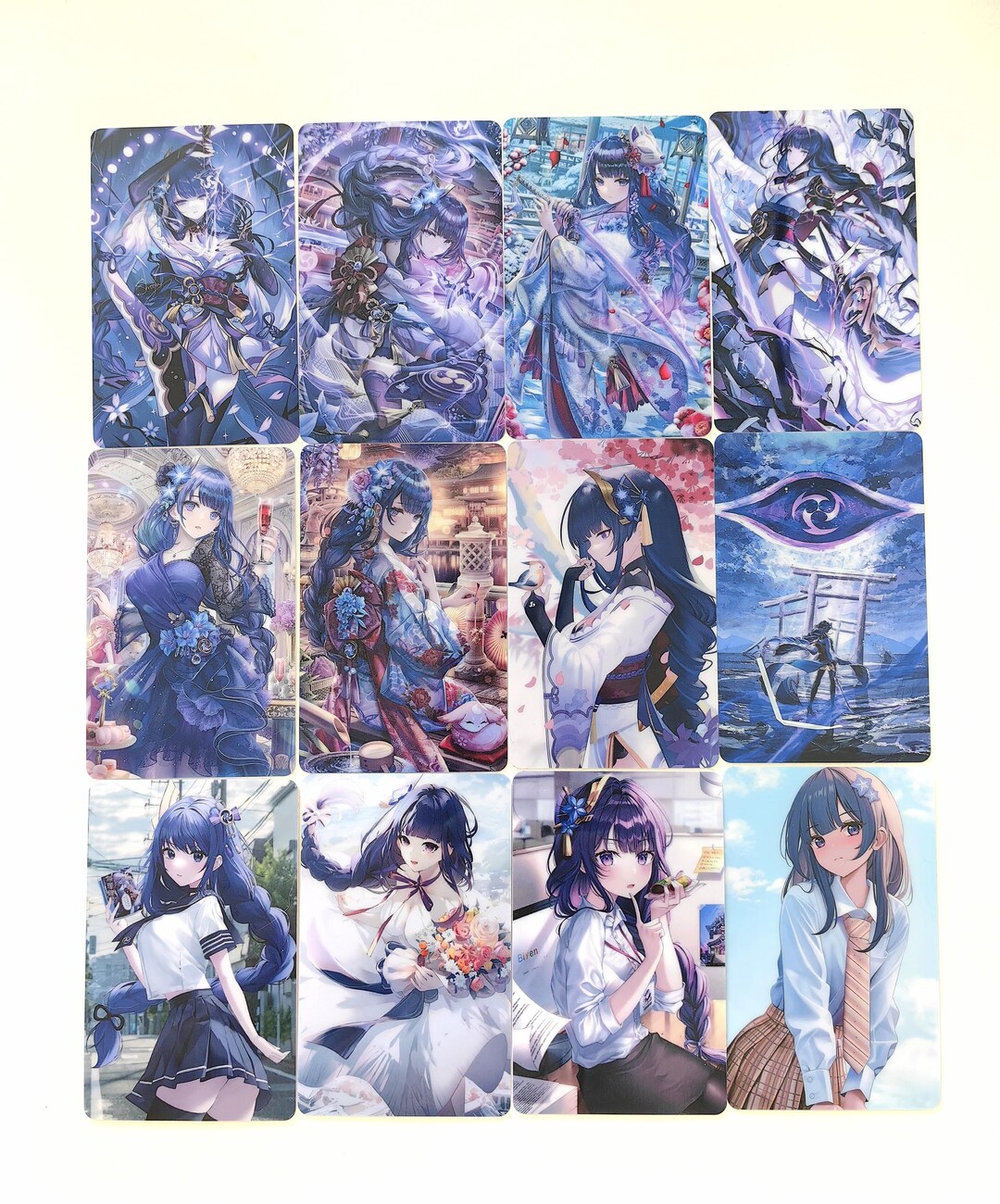 Genshi Impact Raiden Shogun Card Collection/glitter Photo Cards ...