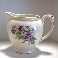 Antique China Pitcher 6” With Pink Flowers - Etsy