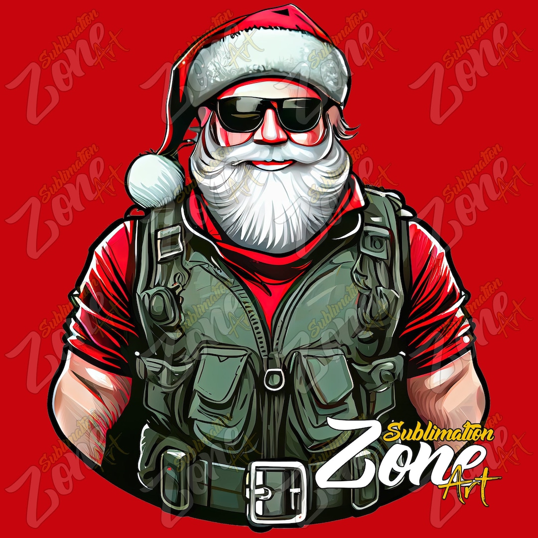 Tough Santa 22.4 - PNG Sublimation Design - Digital Character ...