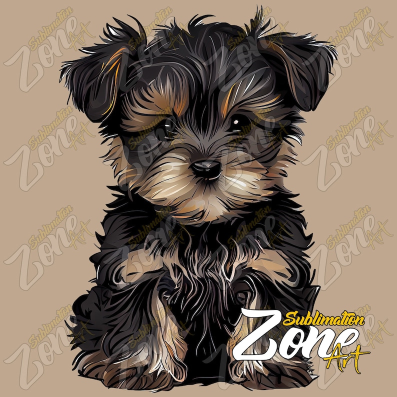 Yorkie Poo SZ 23.1 - PNG Sublimation Design - Digital Character Illustration - Etsy