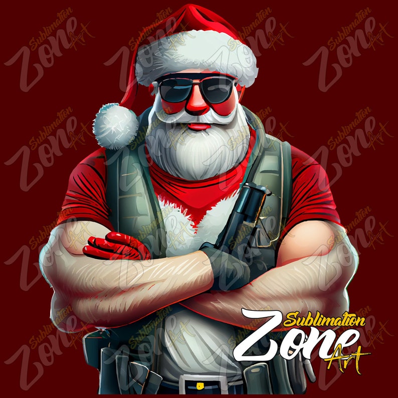 Tough Santa 22.1 - PNG Sublimation Design - Digital Character ...