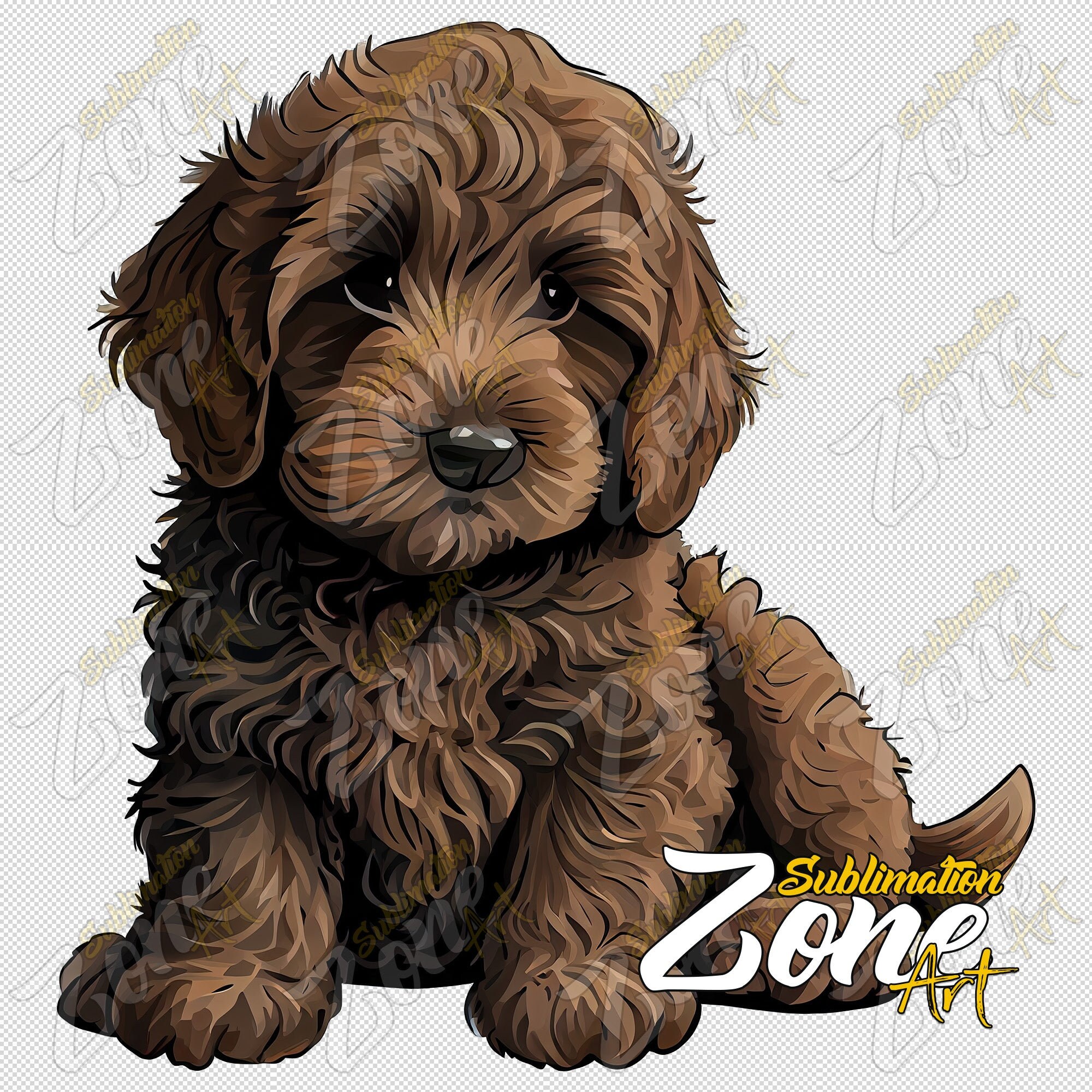 Labradoodle 23.1 - PNG Sublimation Design - Digital Character ...