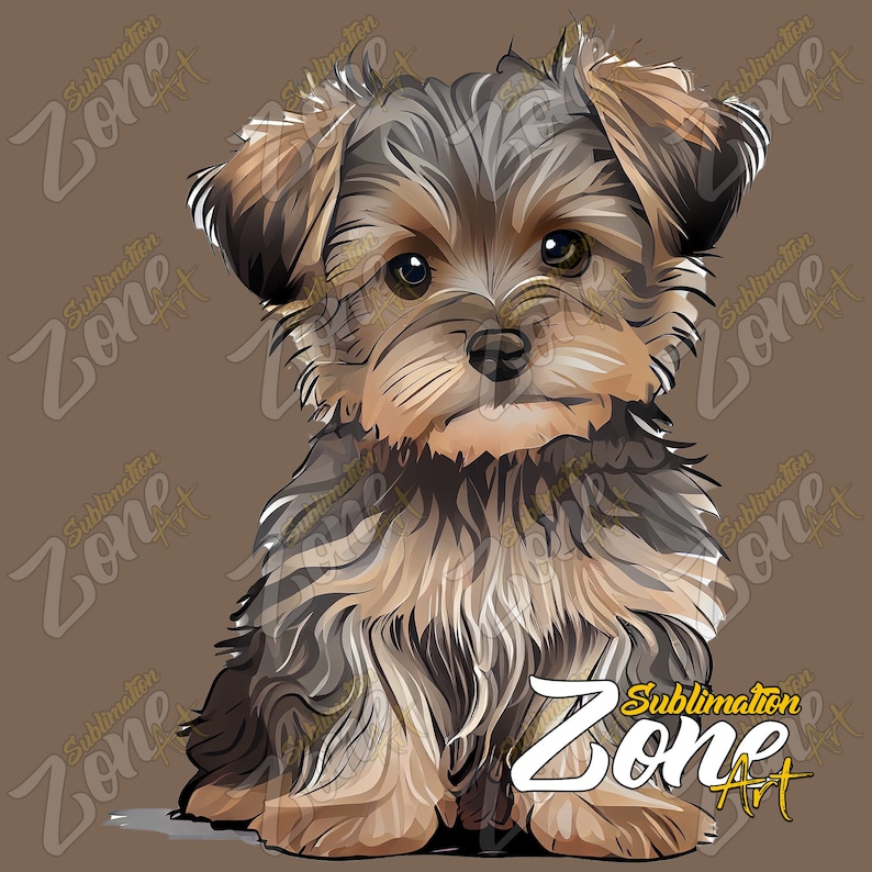 Yorkie Poo SZ 23.2 - PNG Sublimation Design - Digital Character Illustration - Etsy