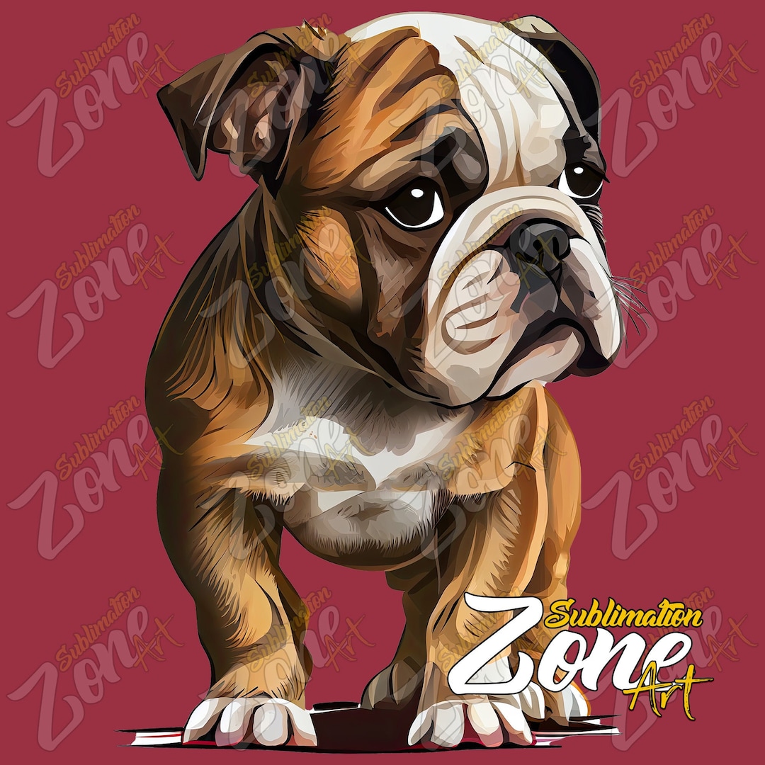 Brindle English Bulldog 23.2 - PNG Sublimation Design - Digital ...