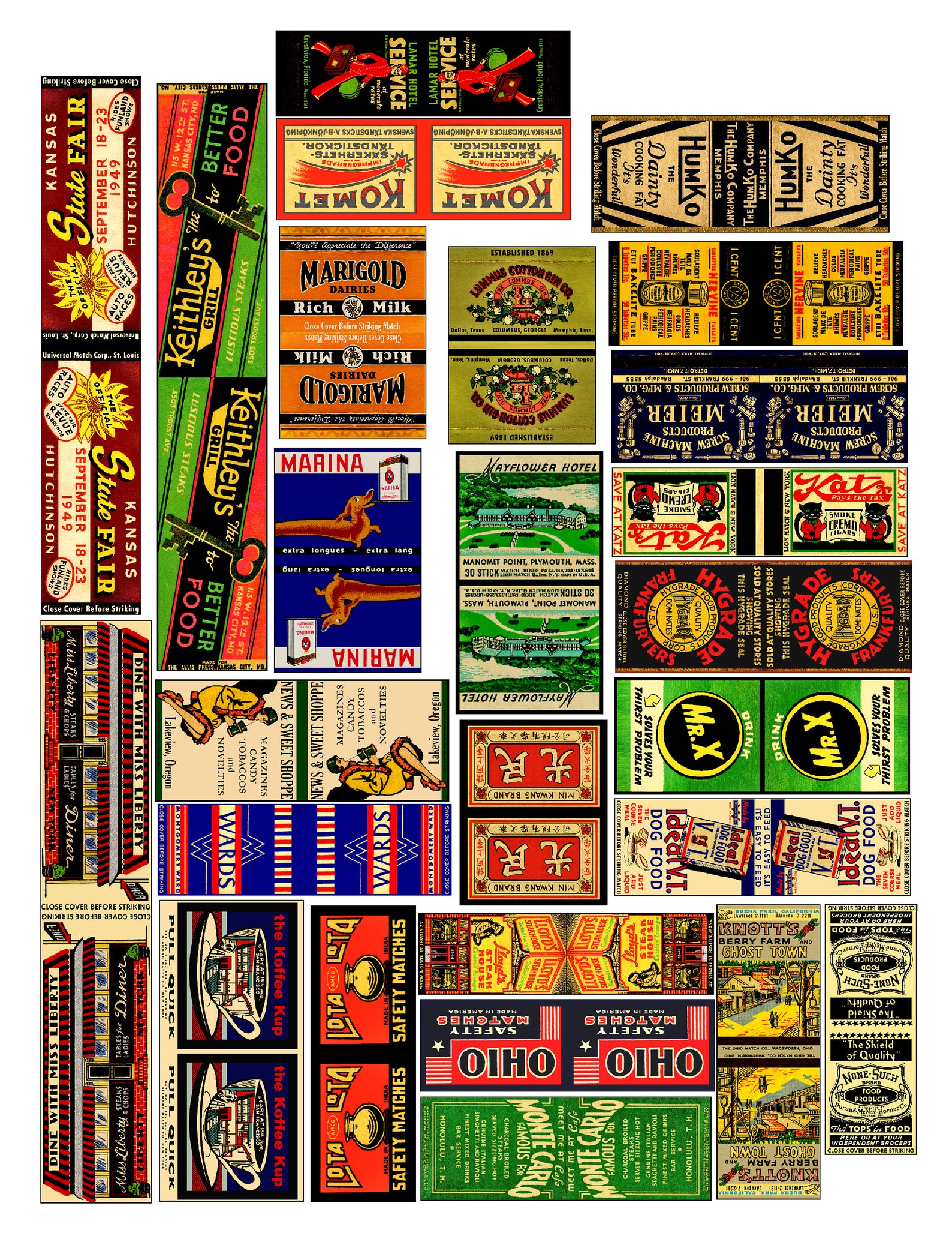 101 Vintage Matchbooks Junk Journal Embellishment Scrapbook Tag Collage ...