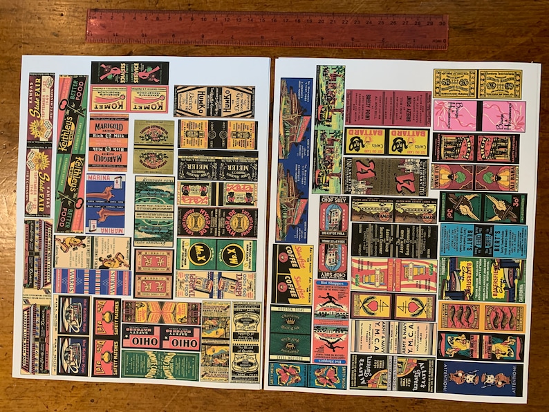 101 Vintage Matchbooks Junk Journal Embellishment Scrapbook Tag Collage ...