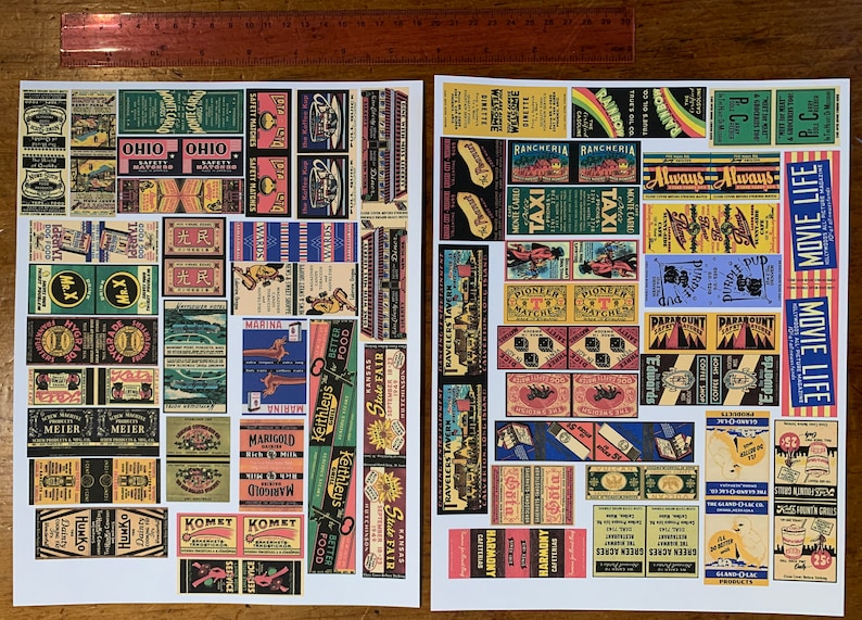 101 Vintage Matchbooks Junk Journal Embellishment Scrapbook Tag Collage ...