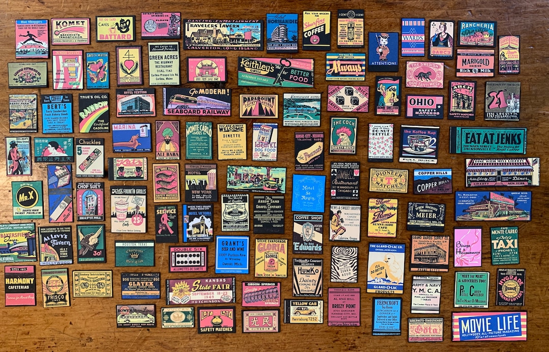 101 Vintage Matchbooks Junk Journal Embellishment Scrapbook Tag Collage ...