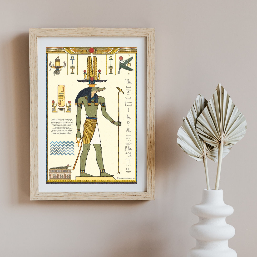 Sebik sobek Ancient Egyptian Neter god Posters, Kemetic Zodiac Sign Jul ...
