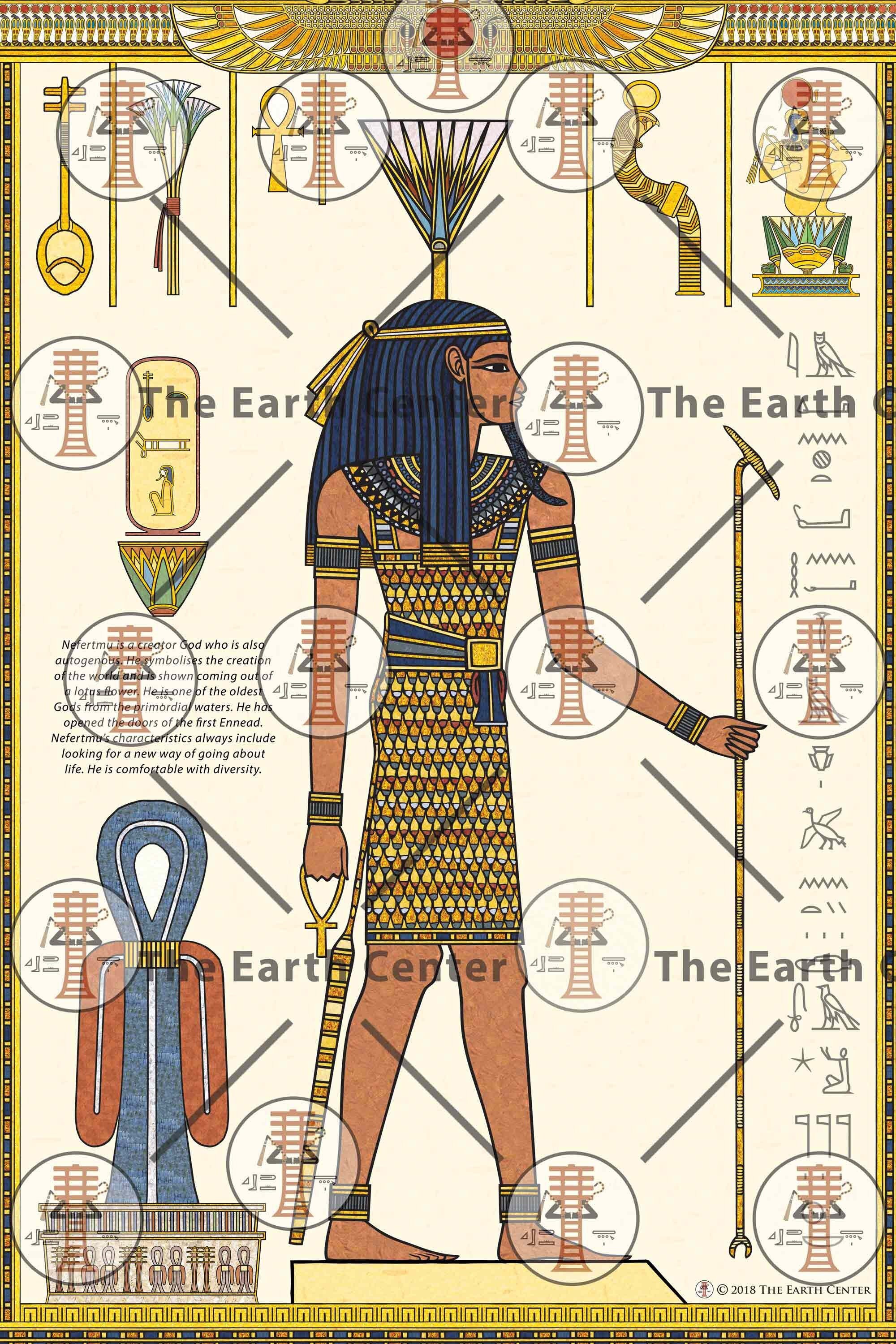 Nefertmu nefertoum Ancient Egyptian Neter god Posters, Kemetic Zodiac ...