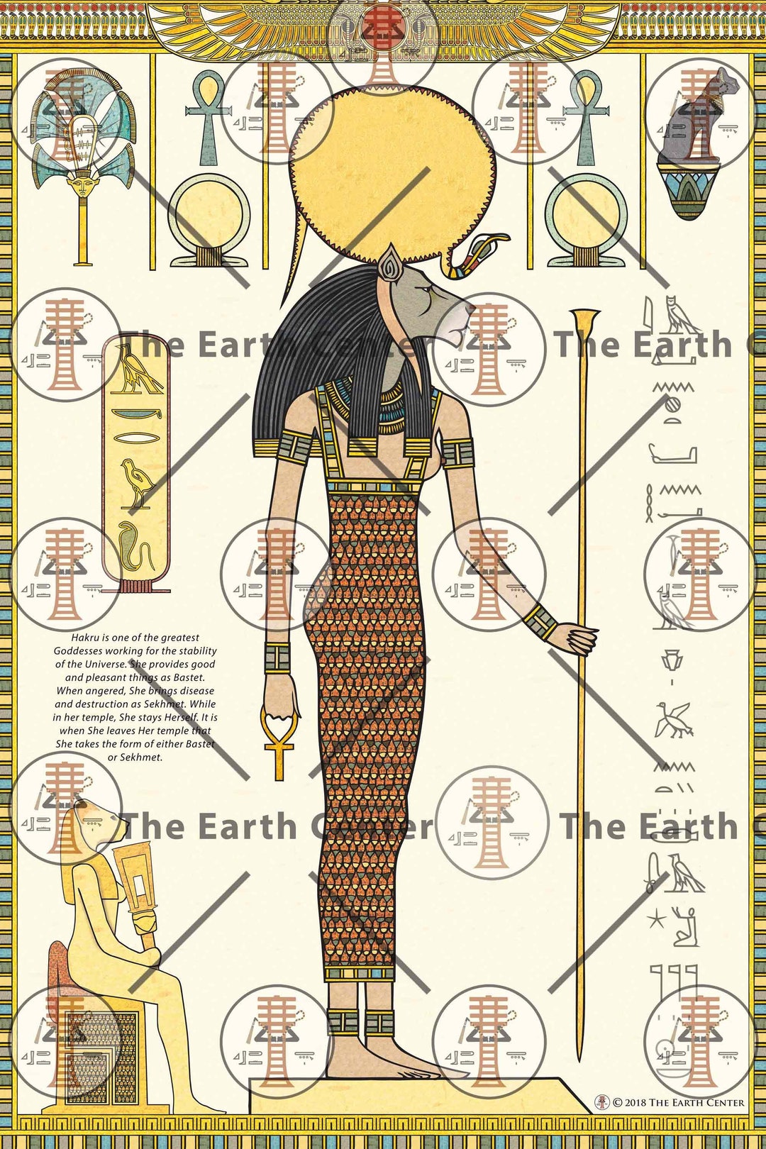 Hakru bastetsekhmet Ancient Egyptian Neter goddess Posters, Kemetic ...