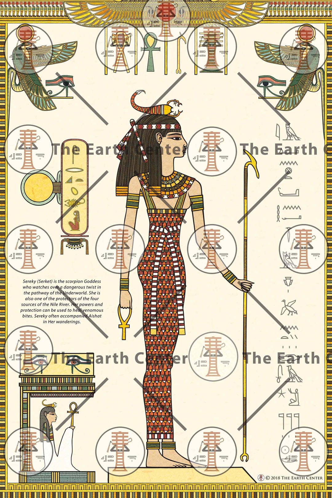 Serket selket Ancient Egyptian Neter goddess Posters, Kemetic Zodiac ...