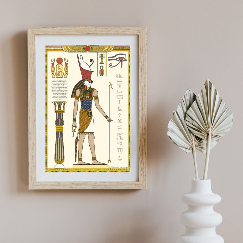 Heru horus Ancient Egyptian Neter god Posters, Kemetic Zodiac Sign Feb ...