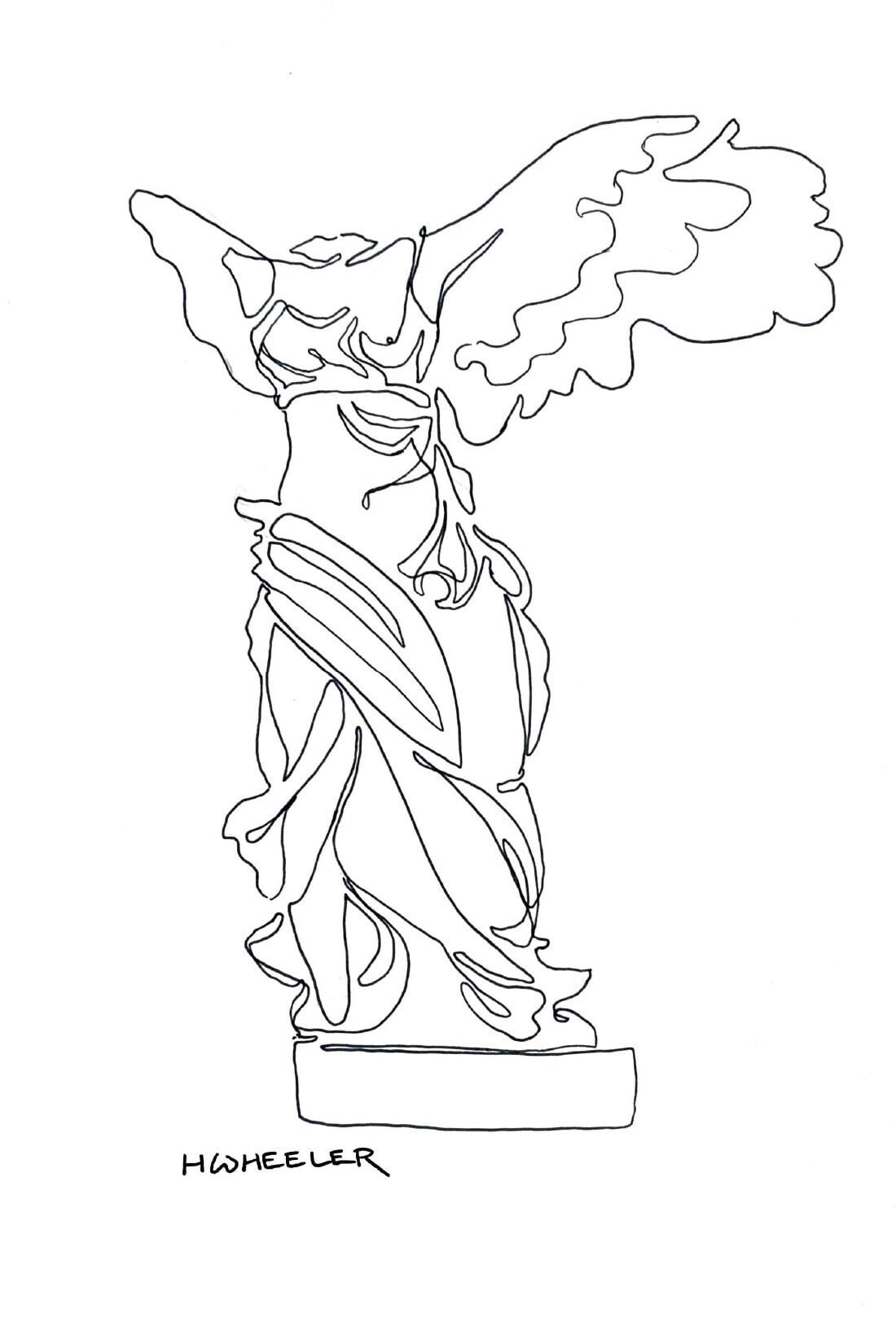 Line Art - Nike, Goddess of Victory - Etsy