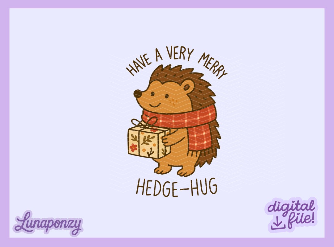 Have A Very Merry Hedge-hug PNG | Cute Hedgehog Christmas Design ...