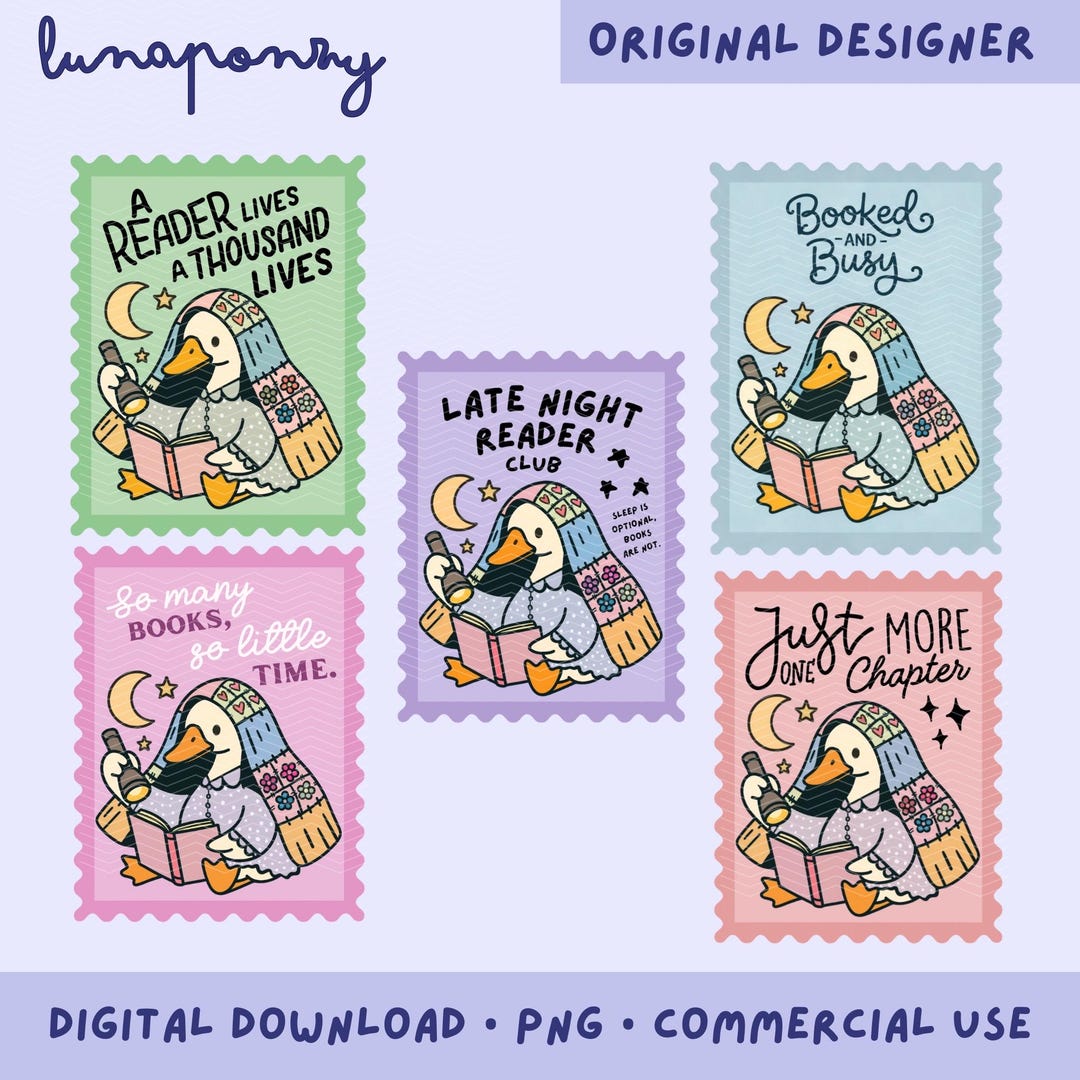 Cozy Reader PNG Bundle – Late Night Reader Clipart – Cottagecore Book ...