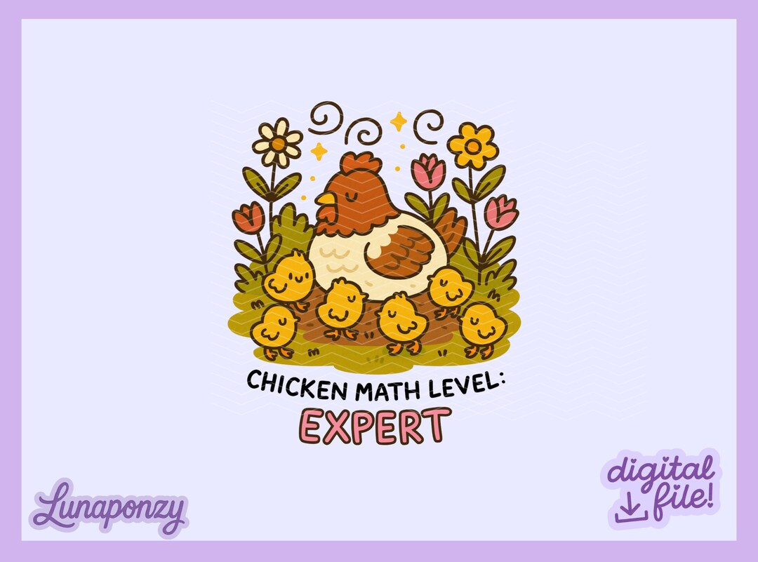 Chicken Math Level PNG | Funny Chicken Lover Clipart | Cottagecore Farm ...