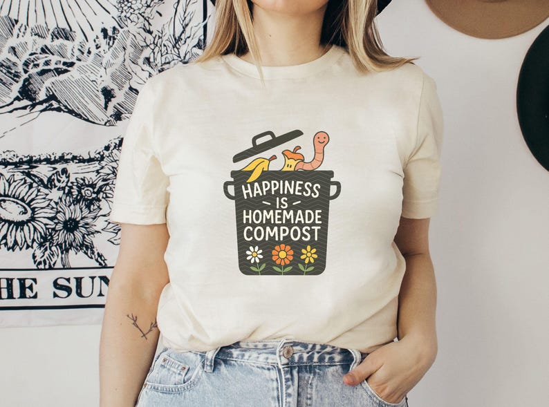Happiness is Homemade Compost PNG | Cute Compost Bin Illustration ...